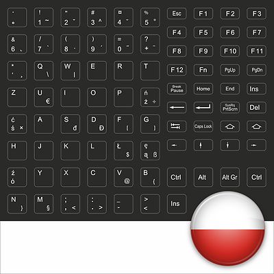 Black Keyboardstick Poland Polish Notebook Keyboard Sticker Polska | eBay