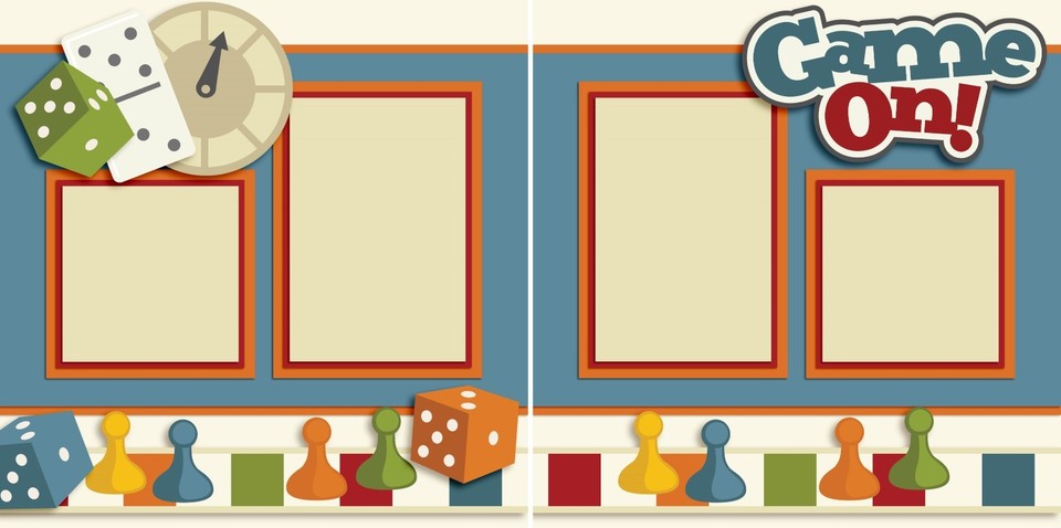 GAME ON - 2 Premade Scrapbook Pages - EZ Layout 2492 | eBay