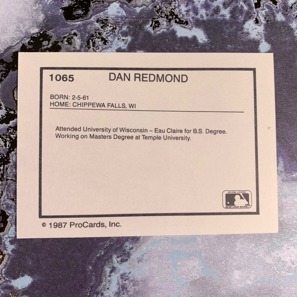 Dan Redmond 1987 ProCards Waterloo Indians FREE SHIPPING | eBay