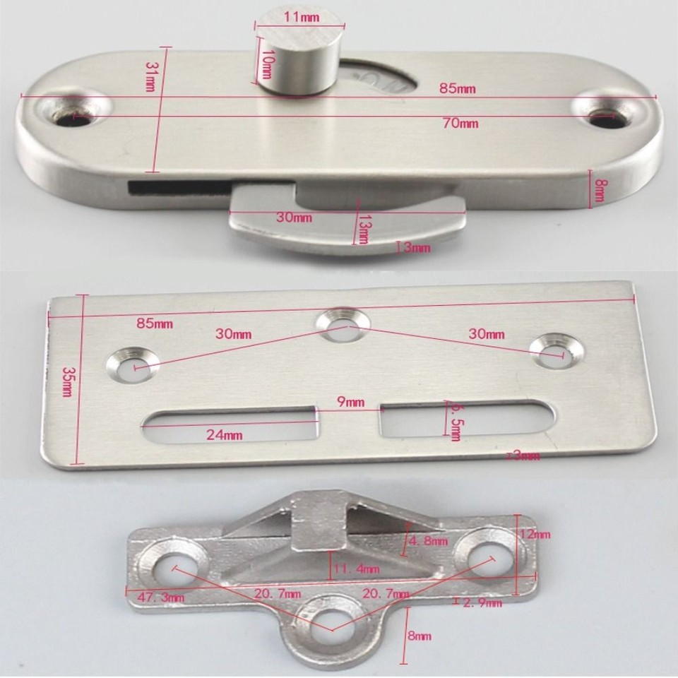 Silver Door Lock Plug Stainless Steel Door Bolt Lock Sliding Door Lock ...