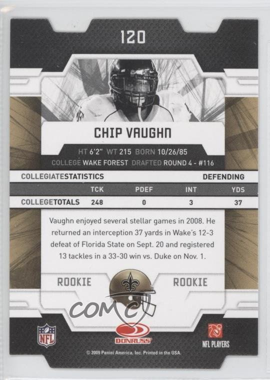 2009 Donruss Elite Rookies Status Gold Die-Cut /24 Chip Vaughn #120 ...
