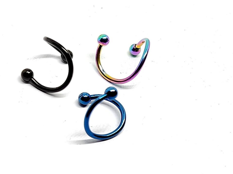 Twist Bar Piercing Nose Lip Ear Helix Tragus Titanium 16g (1.2mm) 3mm ...