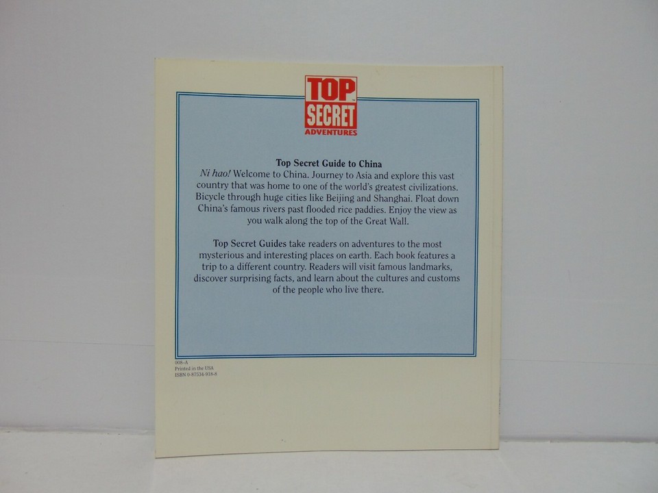Top Secret Adventures Guide To China Highlights - Book Only 875349188| eBay