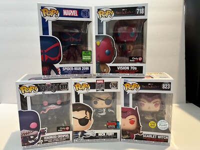 Funko Pop Marvel Lot 5 pops Mcu exclusive, Spiderman 2099, Vision, Nick ...