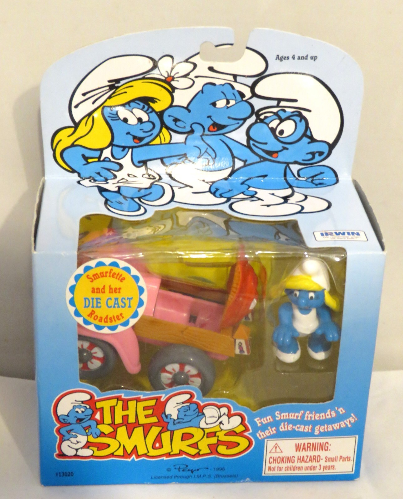 MIB 1996 The Smurfs Boating Smurf and His Die Cast Boat Toy Figure ...