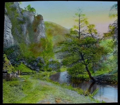 Magic Lantern Slide TISSINGTON SPIRES DOVEDALE C1949 VINTAGE PHOTO TREE ...