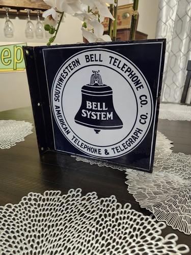 Southwestern Bell And Telegraph Porcelain Advertising Flange Sign | eBay