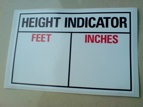 COMMERCIAL VEHICLE CAB HEIGHT INDICATOR HGV Sticker 1 off 150mm | eBay