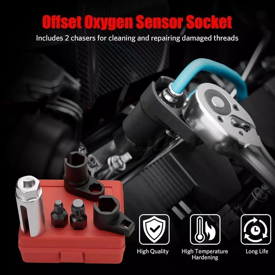O2 Oxygen Sensor Socket Thread Chaser Set 5PCS O2 Sensor Wrench Removal ...