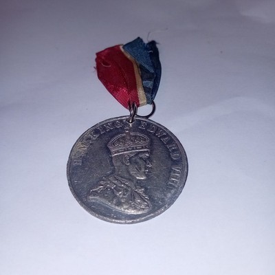ORIGINAL ANTIQUE ABDICATED KING EDWARD VIII 1937 CORONATION MEDAL NEVER ...