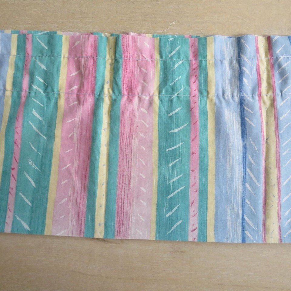 Vintage Colorful Striped Curtain Valance 16" L X 82" W Pastels Modern ...