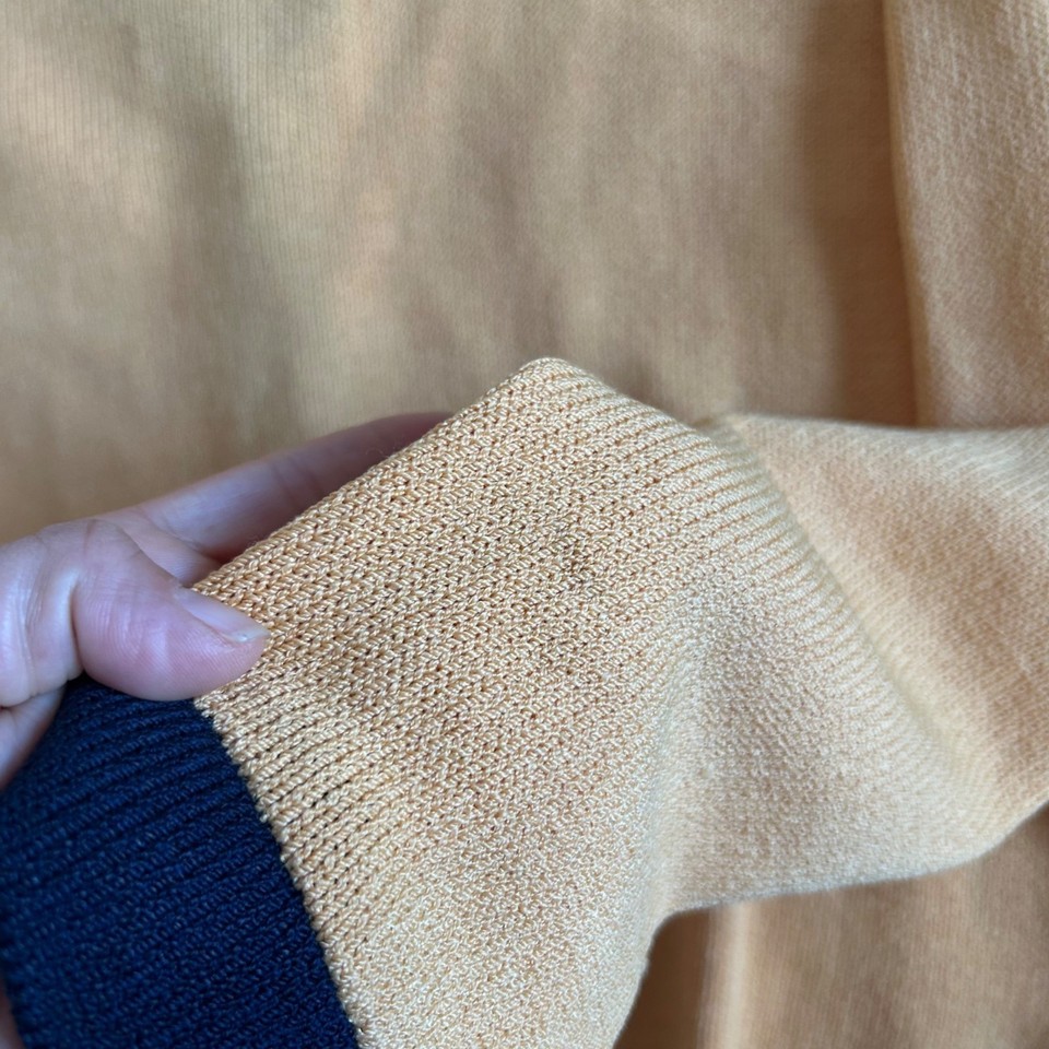 St. John Collection Womens Sz Medium Yellow Navy Knit Cardigan Jacket ...