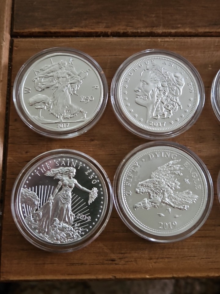 2017-2019 Zombucks 1 oz 0.999 BU Silver Rounds - Complete 10 Coin Set ...