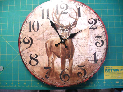13'' DIAMETER BUCK QUARTZ WALL CLOCK NICE PICTURE EXCELLENT DISPLAY | eBay
