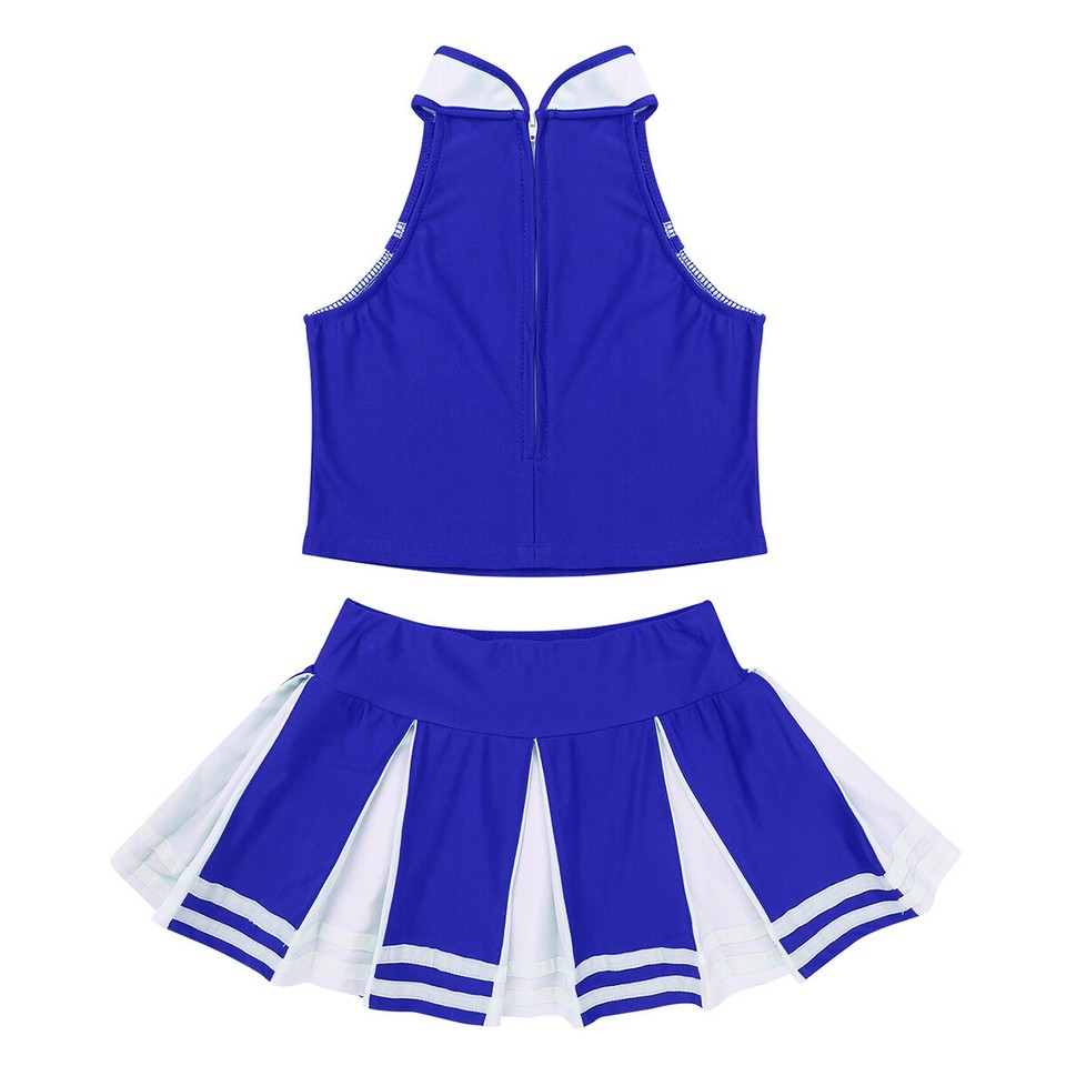Girls Cheerleader Costume High School Kids Cheer Leader Fancy Dress ...
