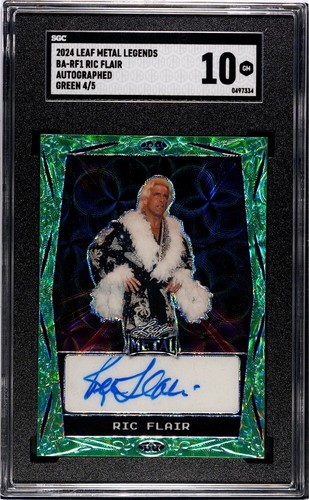 2024 Leaf Metal Legends Wrestling Green Autograph Ric Flair /5 SGC GM ...