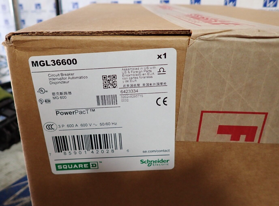 NEW - Square D MGL36600 600 Amp 600 VAC 3 Pole PowerPact M Circuit ...