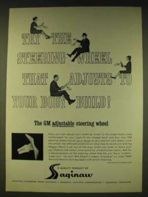 1963 GM Saginaw Adjustable steering wheel Ad - Adjusts to your Body ...
