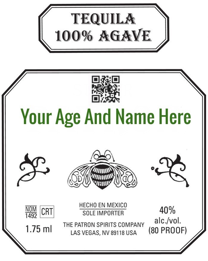 Patron Tequila Cake Topper Edible Patron Customized Cake & Treat ...