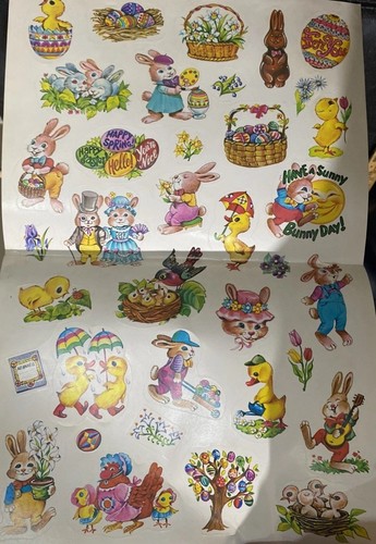 Vintage 1985 Scholastic Easter Holiday Stickers 1 Sheet. Bunny’s Eggs ...