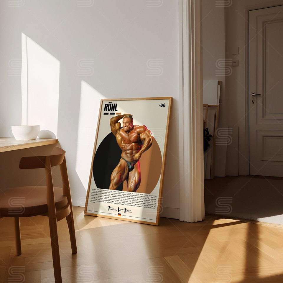 Marcus Ruhl Poster, Bodybuilding Poster, Gym Wall Art, Sports Poster ...