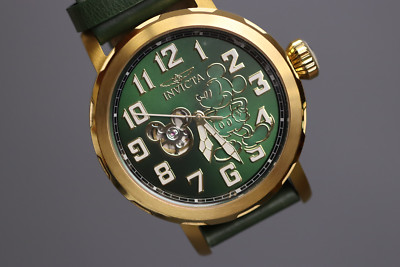 23795 Men s Disney Edition Dark Green Semi-Skeleton Dial Dark Green ...