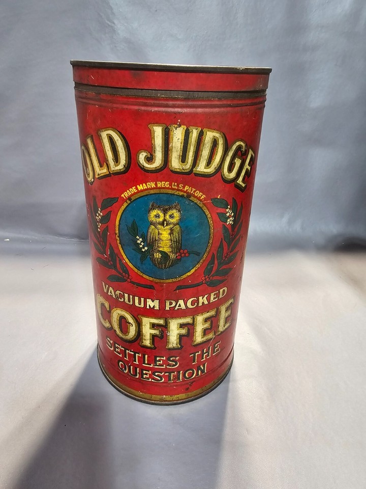 Vintage Old Judge Coffee Tin Can 3 lb., David G. Evans Coffee Co., St ...