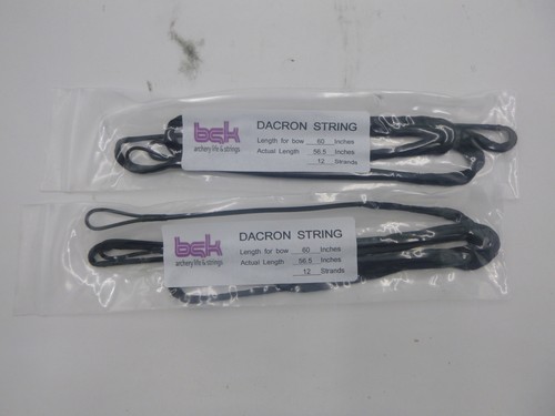 2 Pack Archery Dacron String 60" Actual Length 56.5" 12 Strand Black | eBay