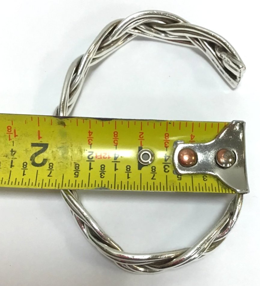(MA3) Unisex 925 Sterling Silver 30 Grams Braided Cuff Bracelet | eBay