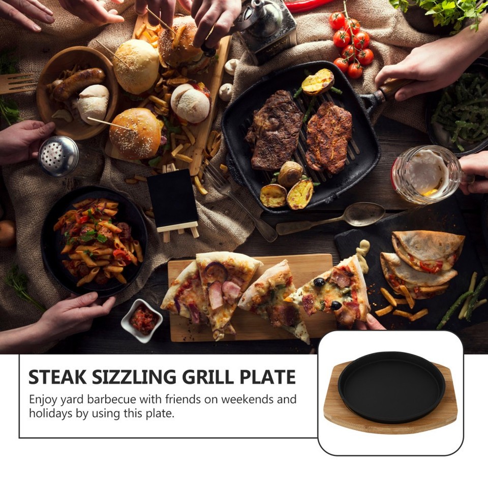 1Set Teppanyaki Grill Plate Restaurant Steak Fry Pan Kitchen Grill ...