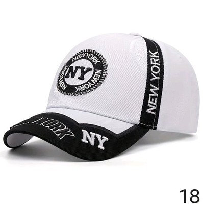 White/Black Embroidered NY Logo New York City Baseball Cap Snapback Hat ...