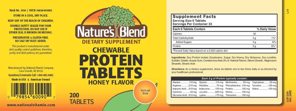Natures Blend Protein Tablets Honey Flavor 200 Tablets | eBay