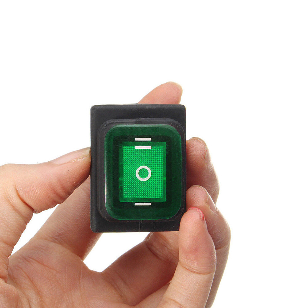 2 Waterproof 3-Position Rocker Switch Green LED ON/OFF/ON 6-Pin DPDT AC ...