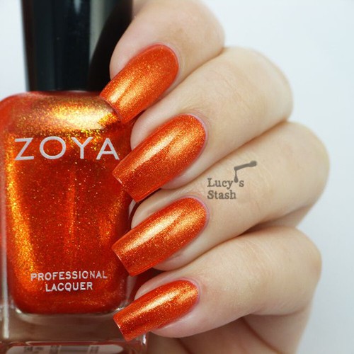 Zoya Amy - Bright Intense Orange Red Foil Metallic Shimmer Nail Polish ...