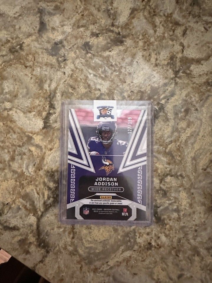 2023 Panini Obsidian Football RC Trifecta Patch JORDAN ADDISON ROOKIE ...