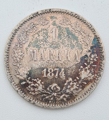 1874 Finland Silver One Markka Coin | eBay