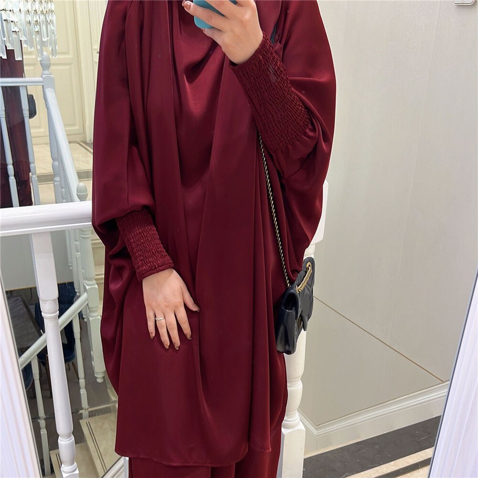 Khimar Hijab Overhead Burqa Caftan Abaya Muslim Women Prayer Set ...