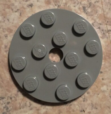 LEGO Round Plate w/hole 4x4 - PN 60474 - Lt Bluish Gray - 5 Pcs - New ...