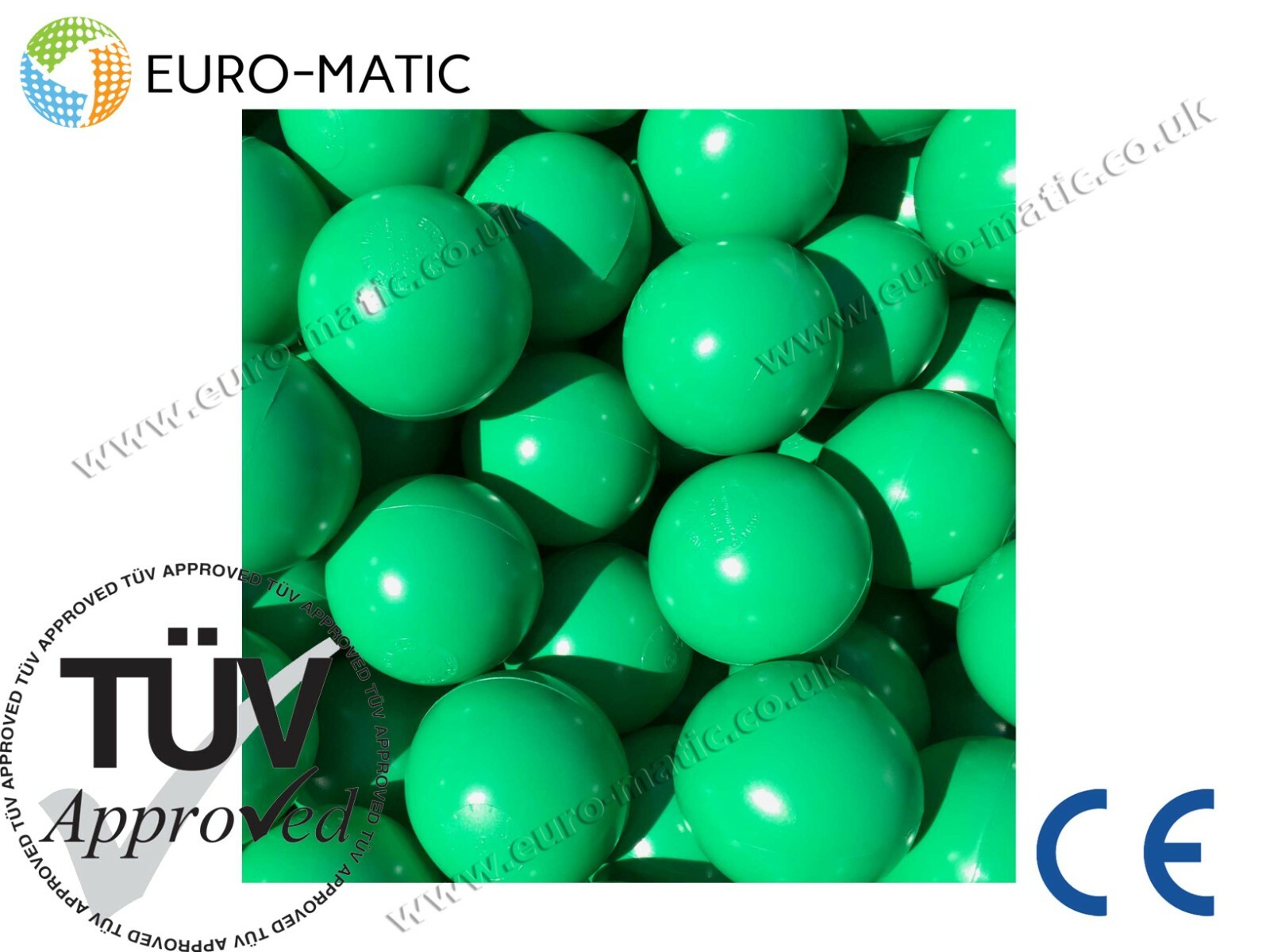 500 Euro-matic Play Pen Pit Pool Balls COMMERCIAL 10g GRADE 75mm *FREE ...