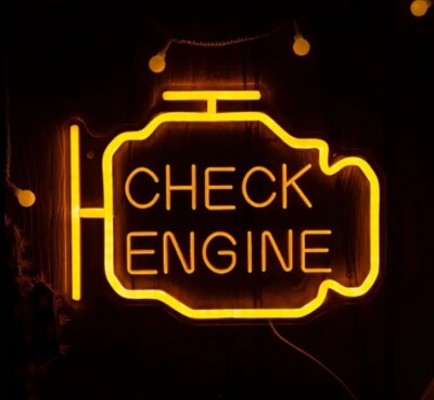 Check Engine Neon Signs,LED Garage Neon Sign for Wall Decor,Custom ...