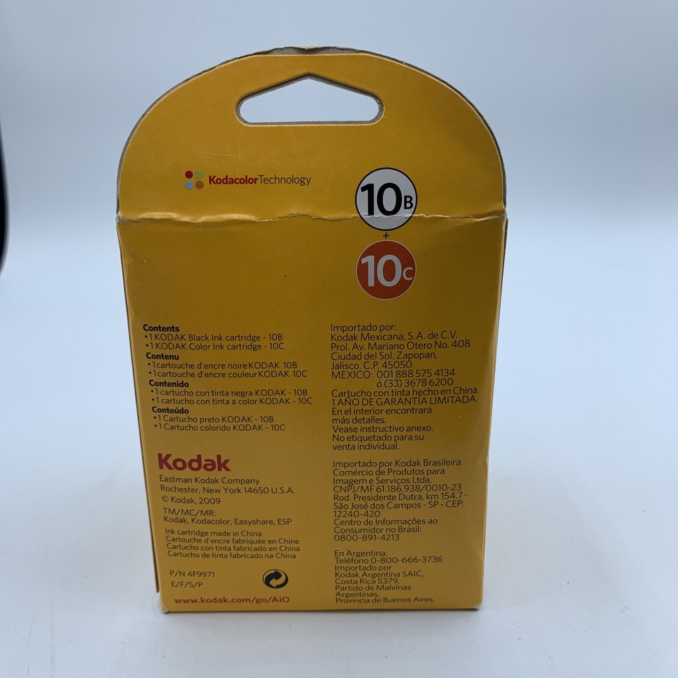 Genuine Kodak Inkjet Printer Ink Combo Pack 10c Multi-Color & 10b Black NEW 809302023553 | eBay