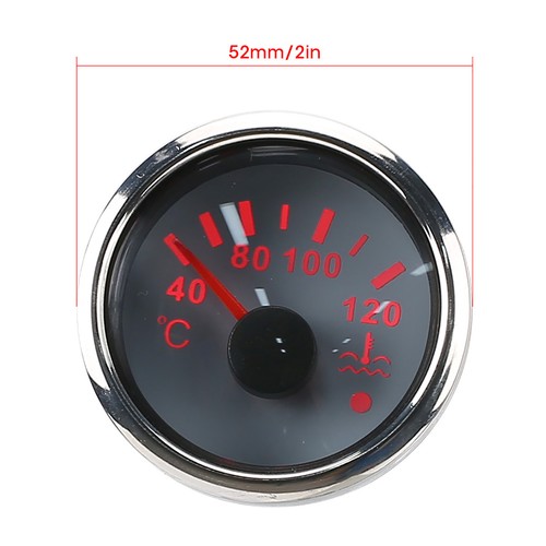 2in Cooling Water Temperature Gauge 40‑120℃ Smart Alarm IP67 12V/24V 0 ...
