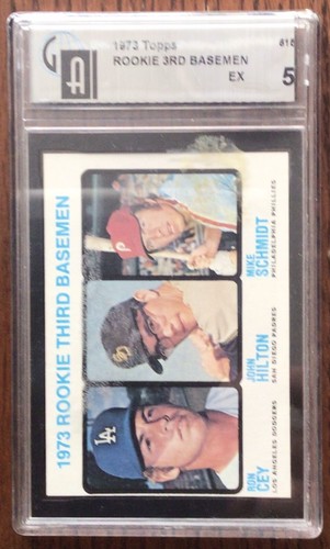 1973 Topps Number 615 Rookie Third Baseman Mike Schmidt/Ron Cey Graded ...