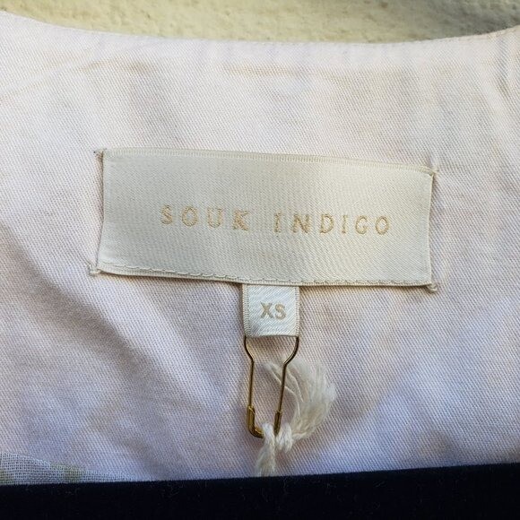 NWT SOUK Indigo Women Hand Embroidered Open Jacket w/ Shoulder pads Tan ...