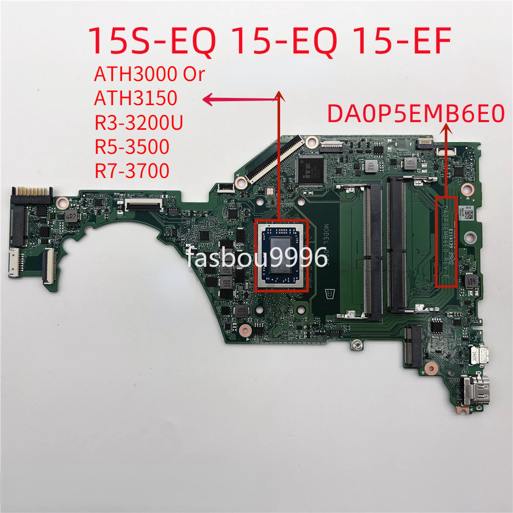 Laptop Motherboard DA0P5EMB6E0 For HP 15S-EQ 15-EQ 15-EF with R7-3700 ...