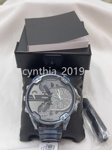 New Diesel DZ7414 Mr. Daddy Black Dial Chronograph Stainless Steel Men ...