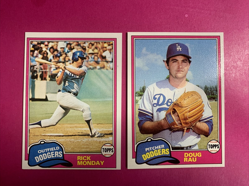 🐶 1981 TOPPS Rick Monday #726 & Doug Rau #174 Dodgers | eBay