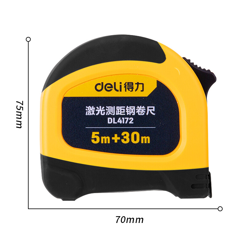 deli Retractable Measuring Tape Digital Laser Ranging Steel Tape Metric ...