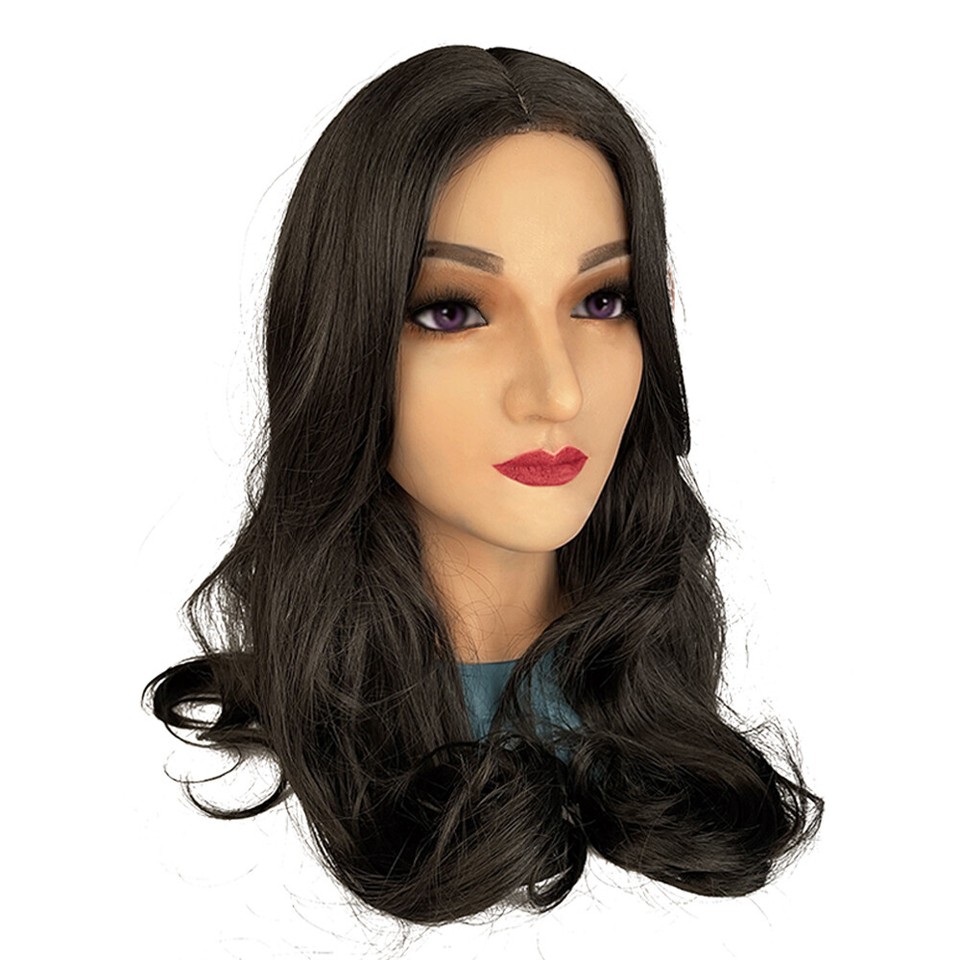 Realistic Silicone Female Face Mask Crossdresser Head Mask For women ...