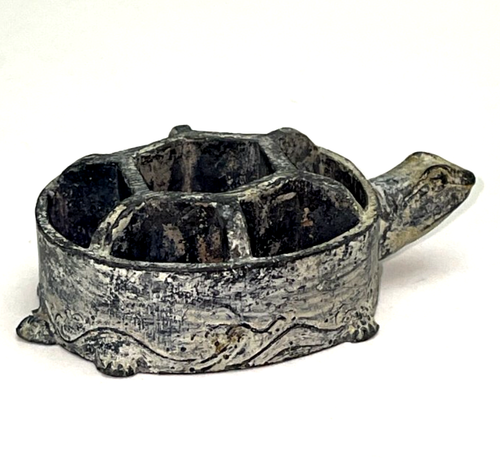 Antique Vintage Metal Adorable Turtle Flower Frog Ikebana Flower ...